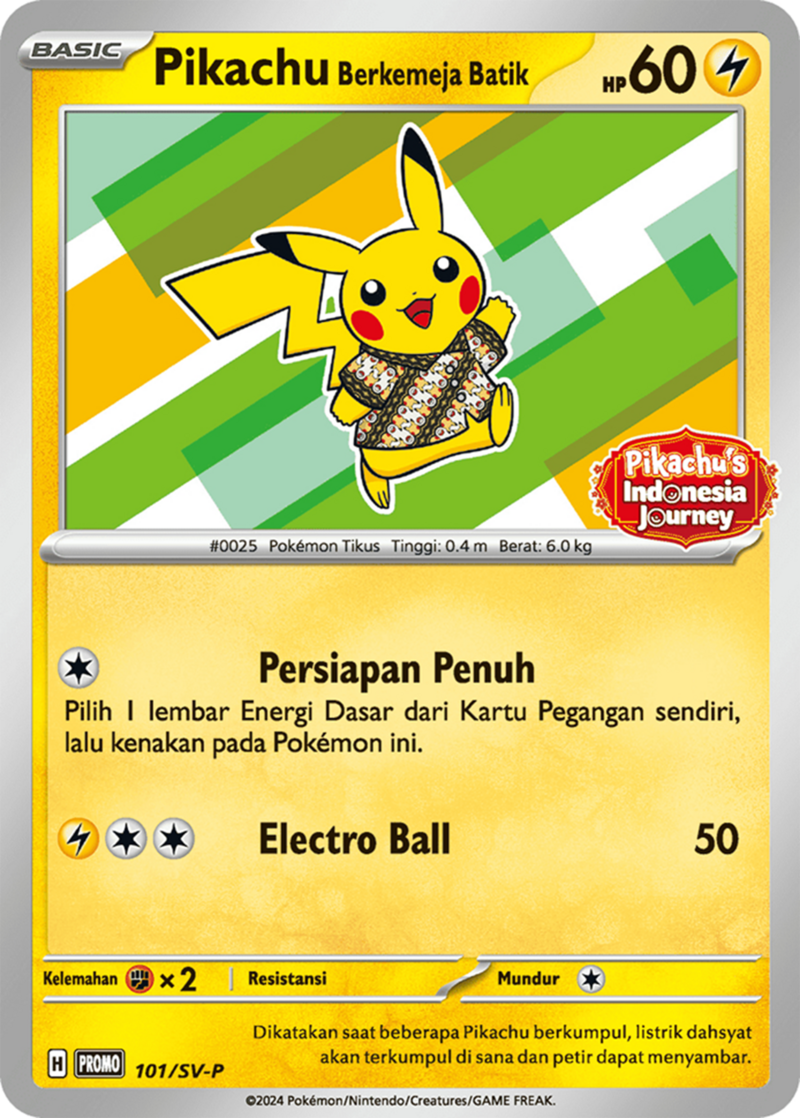 Pikachu Wearing a Batik Shirt (SV-P Promo ITCG) - WikiDex, la enciclopedia Pokémon