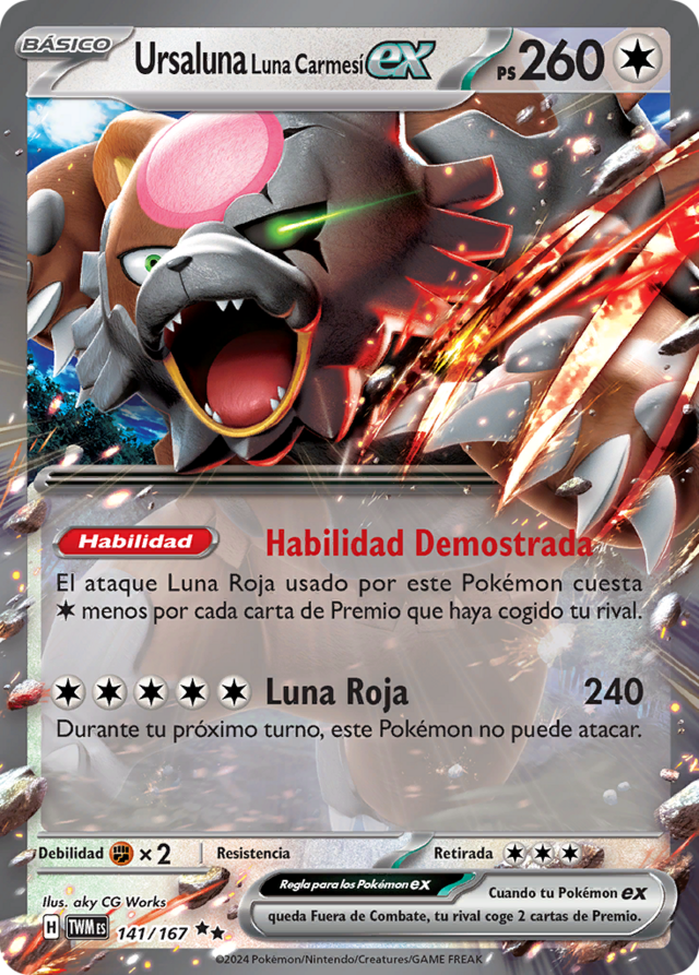 Ursaluna Luna Carmesí ex (Mascarada Crepuscular TCG) - WikiDex, la enciclopedia Pokémon