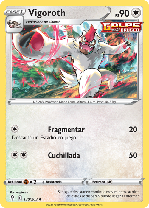 Vigoroth (Cielos Evolutivos TCG) - WikiDex, la enciclopedia Pokémon
