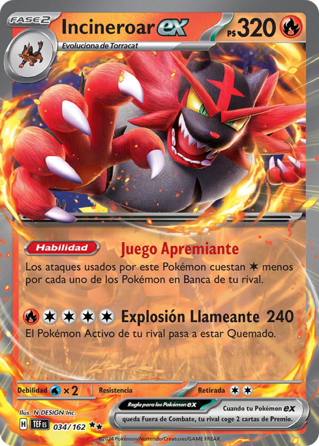Incineroar ex (Fuerzas Temporales TCG) - WikiDex, la enciclopedia Pokémon