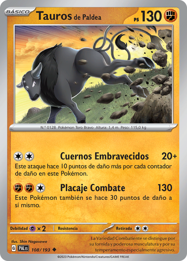 Tauros de Paldea (Evoluciones en Paldea 108 TCG) - WikiDex, la enciclopedia Pokémon