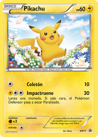 Pikachu (BW Promo 77 TCG) - WikiDex, la enciclopedia Pokémon