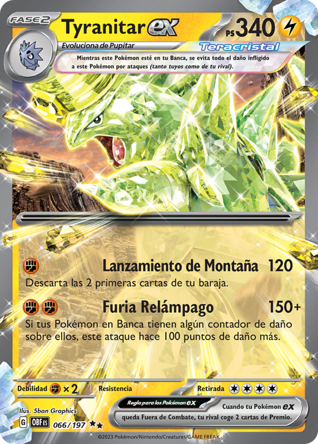 Tyranitar ex (Llamas Obsidianas TCG) - WikiDex, la enciclopedia Pokémon