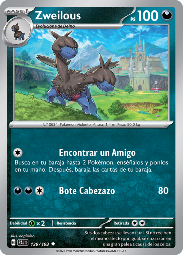 Zweilous (Evoluciones en Paldea TCG) - WikiDex, la enciclopedia Pokémon