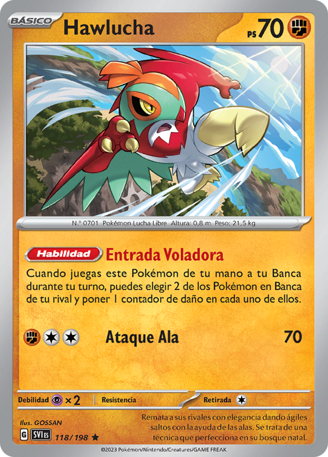 Hawlucha (Escarlata y Púrpura TCG) - WikiDex, la enciclopedia Pokémon