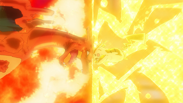 Archivo:EP1221 Charizard VS Pikachu.png - WikiDex, la enciclopedia Pokémon