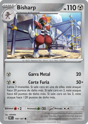 Kingambit (Llamas Obsidianas TCG) - WikiDex, la enciclopedia Pokémon