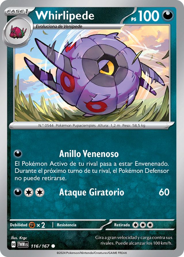 Whirlipede (Mascarada Crepuscular TCG) - WikiDex, la enciclopedia Pokémon