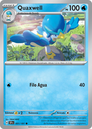 Quaxly (Chispas Fulgurantes TCG) - WikiDex, la enciclopedia Pokémon