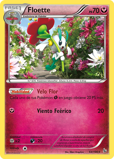 Floette (Destellos de Fuego 64 TCG) - WikiDex, la enciclopedia Pokémon