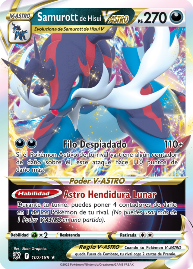 Samurott de Hisui V-ASTRO (Resplandor Astral TCG) - WikiDex, la ...