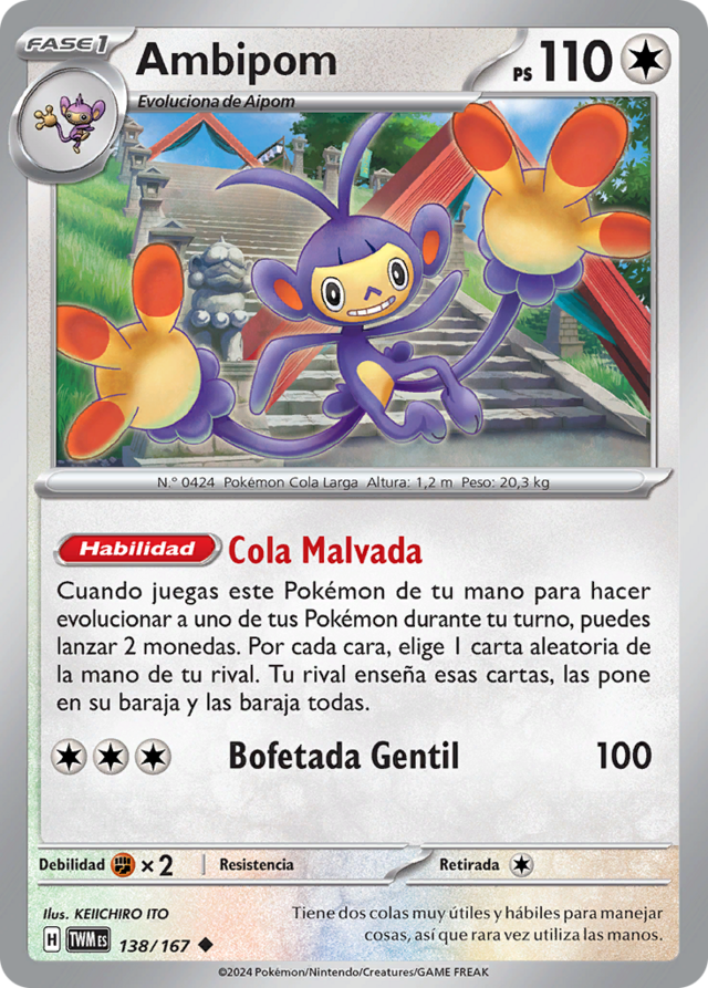 Ambipom (Mascarada Crepuscular TCG) - WikiDex, la enciclopedia Pokémon