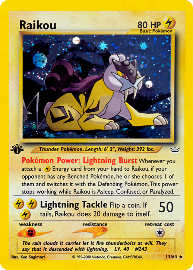 Raikou (Neo Revelation 13 TCG) - WikiDex, la enciclopedia Pokémon