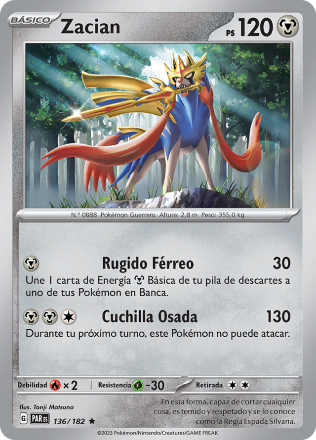 Zacian (Brecha Paradójica TCG) - WikiDex, la enciclopedia Pokémon