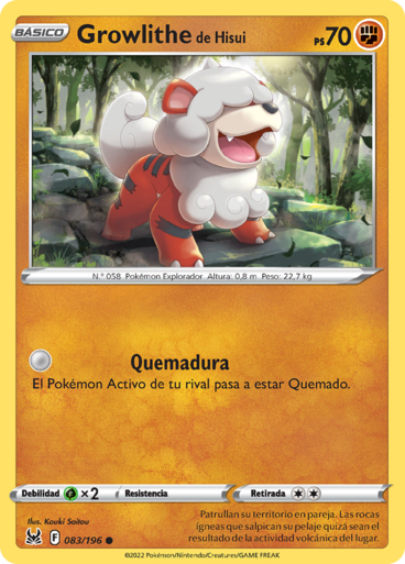 Growlithe de Hisui (Origen Perdido TCG) - WikiDex, la enciclopedia Pokémon