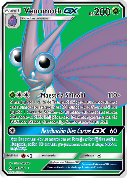 Venomoth-GX (Vínculos Indestructibles TCG) - WikiDex, la enciclopedia Pokémon