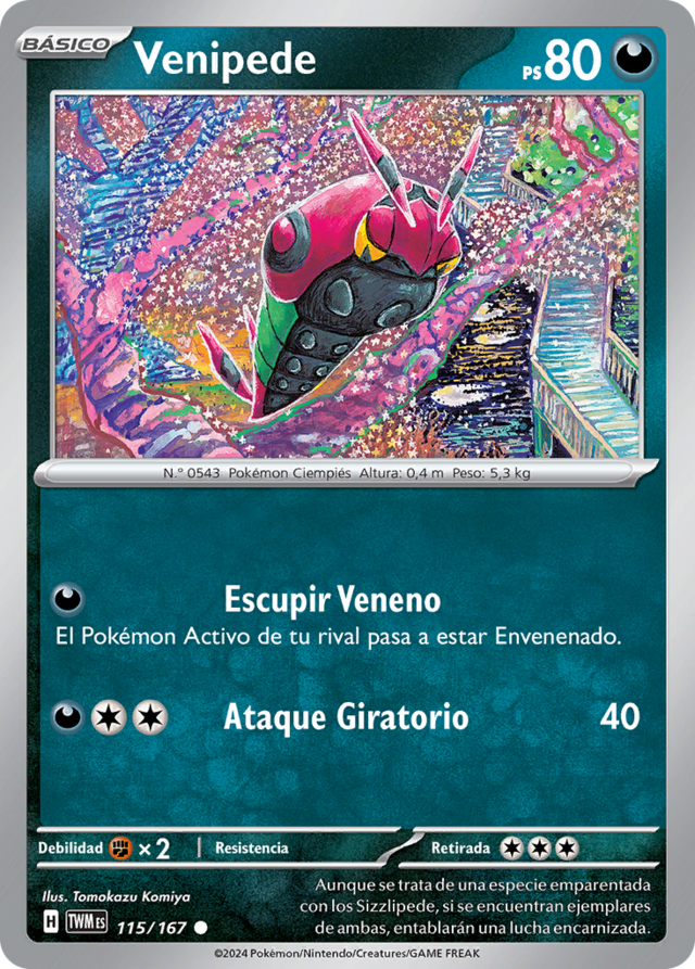 Venipede (Mascarada Crepuscular TCG) - WikiDex, la enciclopedia Pokémon