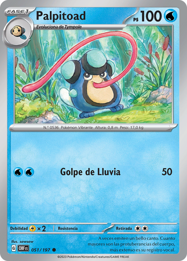 Palpitoad (Llamas Obsidianas TCG) - WikiDex, la enciclopedia Pokémon
