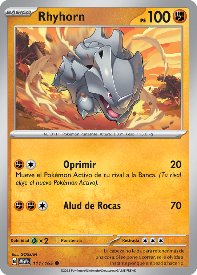 Rhyhorn (151 TCG) - WikiDex, la enciclopedia Pokémon