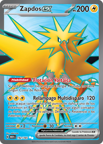Zapdos ex (151 TCG) - WikiDex, la enciclopedia Pokémon