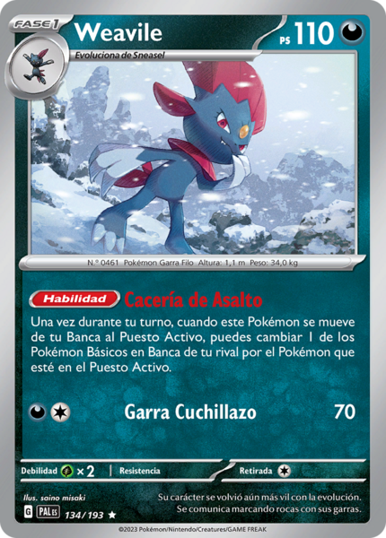Weavile (Evoluciones en Paldea TCG) - WikiDex, la enciclopedia Pokémon