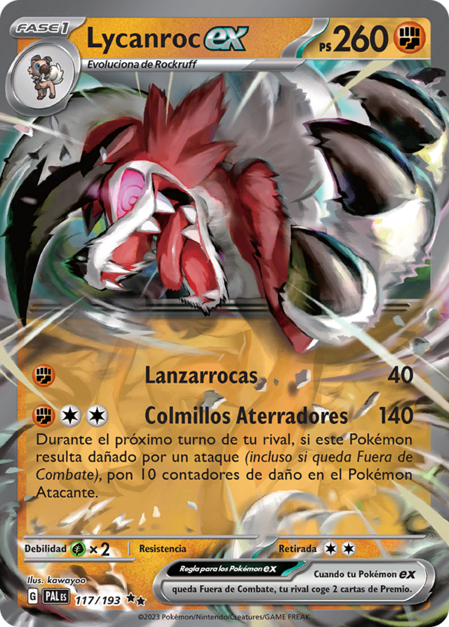 Lycanroc ex (Evoluciones en Paldea TCG) - WikiDex, la enciclopedia Pokémon