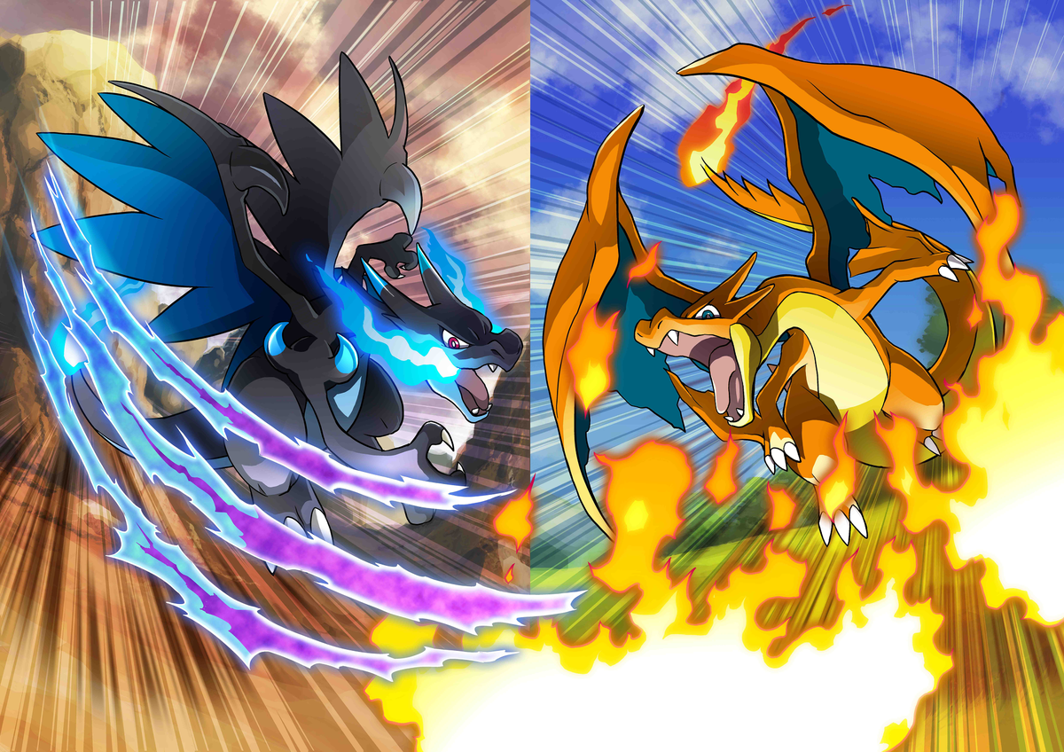 Archivo:Ilustración de Mega-Charizard X y Mega-Charizard Y.png ...