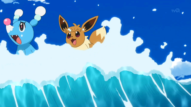 Archivo:EP1053 Brionne usando surf.png - WikiDex, la enciclopedia Pokémon