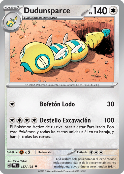 Dudunsparce (Evoluciones en Paldea TCG) - WikiDex, la enciclopedia Pokémon