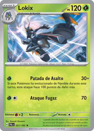Nymble (Evoluciones en Paldea 19 TCG) - WikiDex, la enciclopedia Pokémon