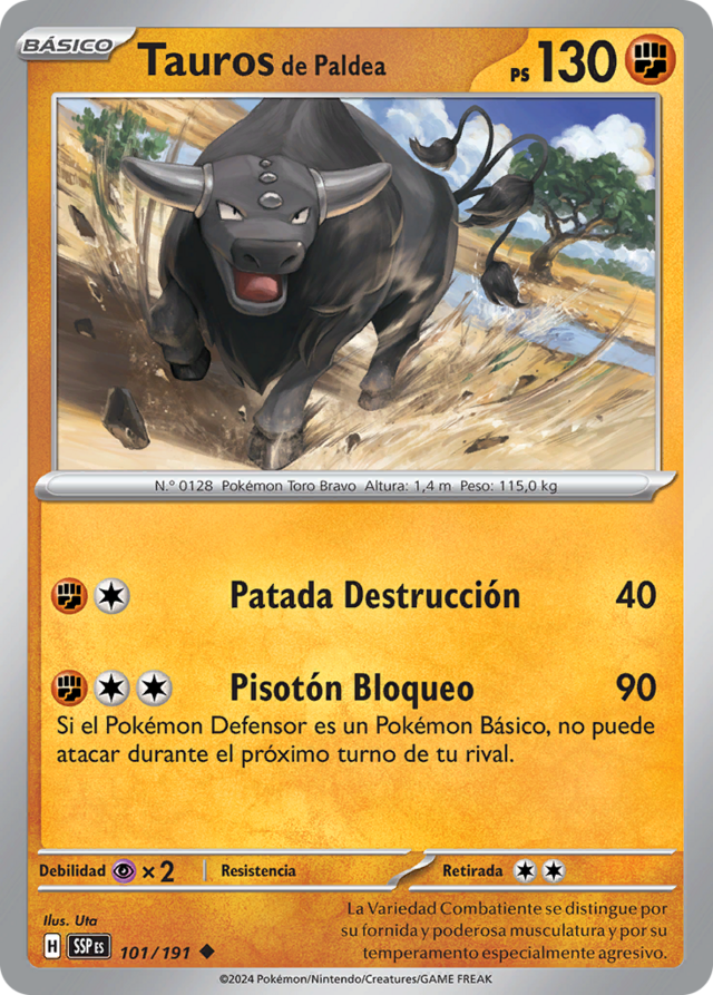 Tauros de Paldea (Chispas Fulgurantes 101 TCG) - WikiDex, la ...