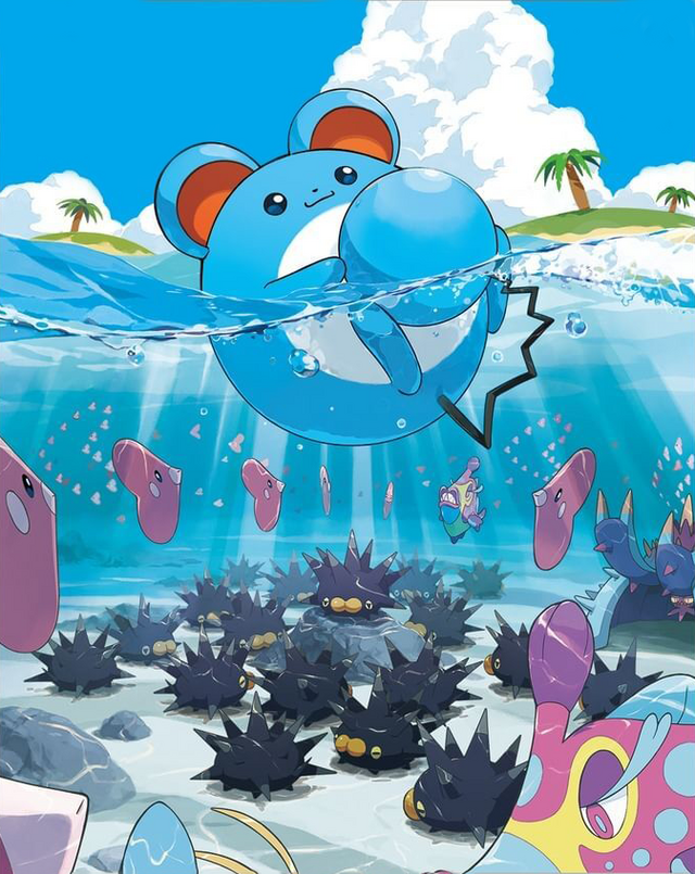 Archivo:Marill flotando.png - WikiDex, la enciclopedia Pokémon