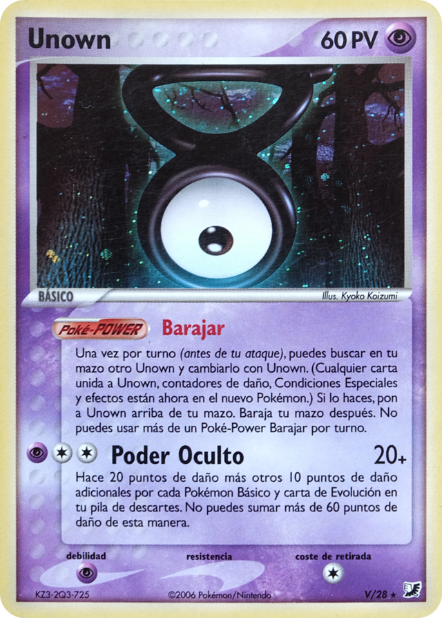 Unown (Fuerzas Ocultas V TCG) - WikiDex, la enciclopedia Pokémon