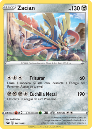 Zacian (SWSH Promo 33 TCG) - WikiDex, la enciclopedia Pokémon