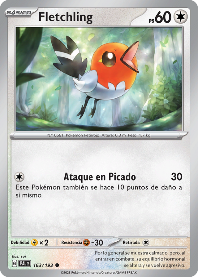 Fletchling (Evoluciones en Paldea TCG) - WikiDex, la enciclopedia Pokémon