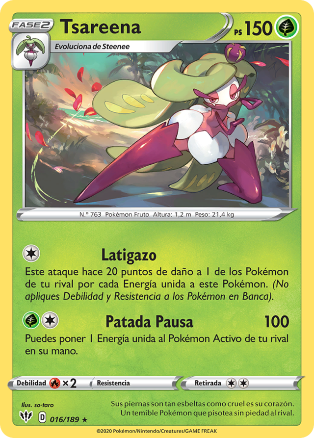 Tsareena (Oscuridad Incandescente TCG) - WikiDex, la enciclopedia Pokémon