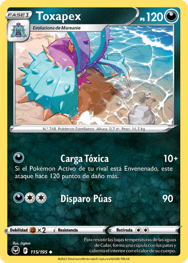 Toxapex (Tempestad Plateada TCG) - WikiDex, la enciclopedia Pokémon
