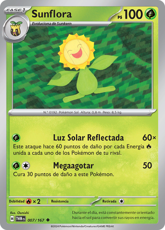 Sunflora (Mascarada Crepuscular TCG) - WikiDex, la enciclopedia Pokémon