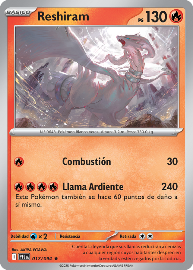 Reshiram (Fuegos Fantasmales TCG) - WikiDex, la enciclopedia Pokémon