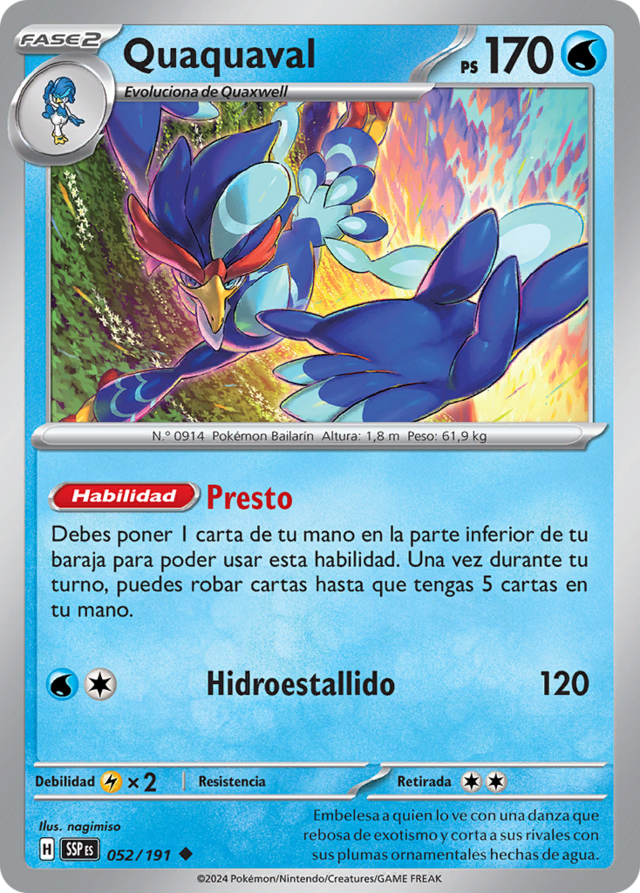 Quaquaval (Chispas Fulgurantes TCG) - WikiDex, la enciclopedia Pokémon
