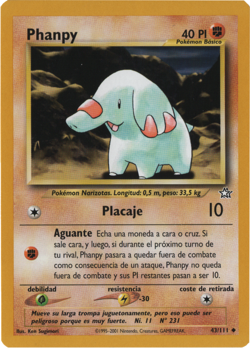 Phanpy (Neo Génesis TCG) - WikiDex, la enciclopedia Pokémon
