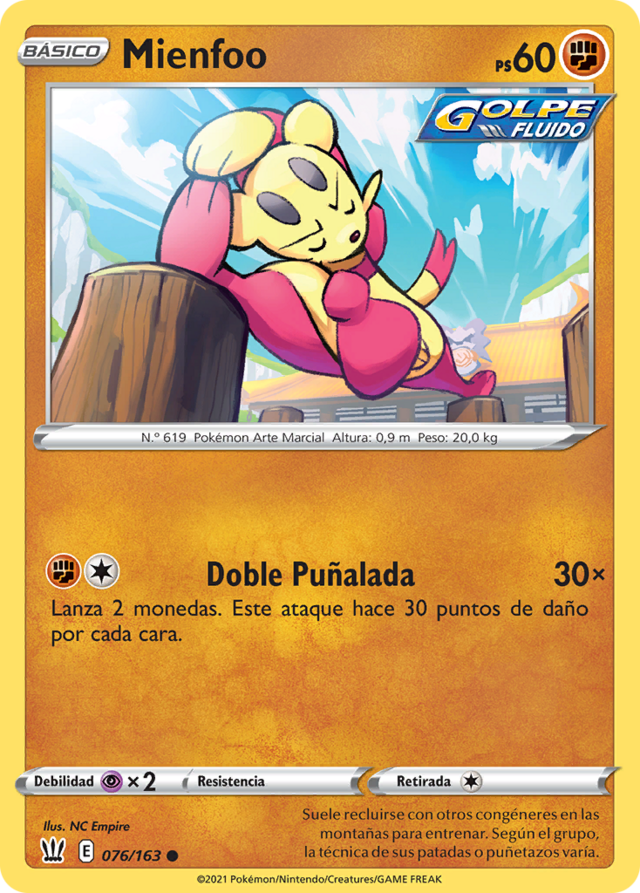 Mienfoo (Estilos de Combate TCG) - WikiDex, la enciclopedia Pokémon