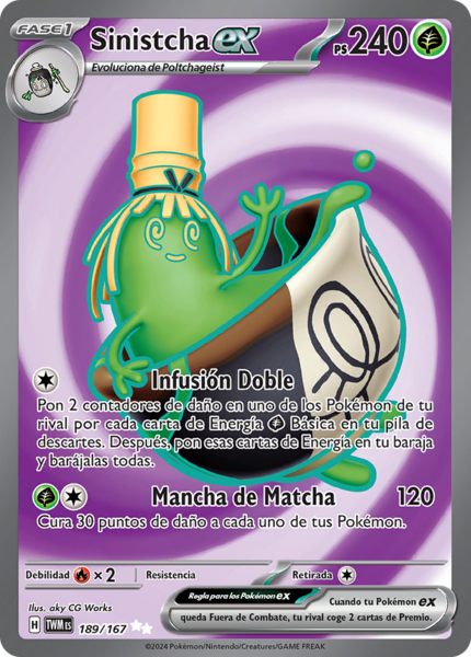 Sinistcha ex (Mascarada Crepuscular TCG) - WikiDex, la enciclopedia Pokémon