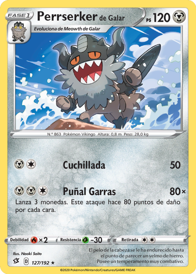 Perrserker de Galar (Choque Rebelde TCG) - WikiDex, la enciclopedia Pokémon