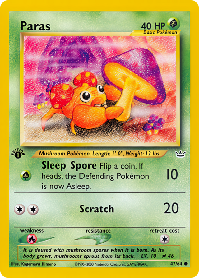 Paras (Neo Revelation TCG) - WikiDex, la enciclopedia Pokémon