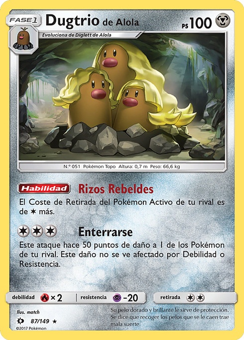 Dugtrio de Alola (Sol y Luna TCG) - WikiDex, la enciclopedia Pokémon