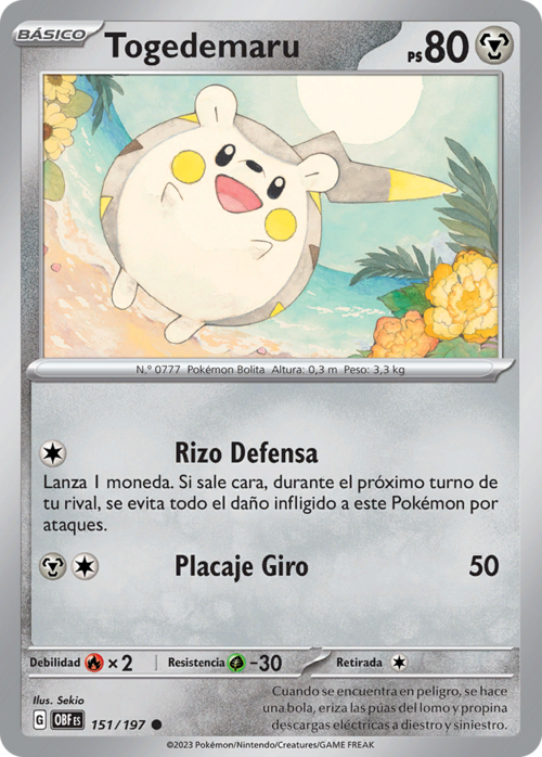 Togedemaru (Llamas Obsidianas TCG) - WikiDex, la enciclopedia Pokémon