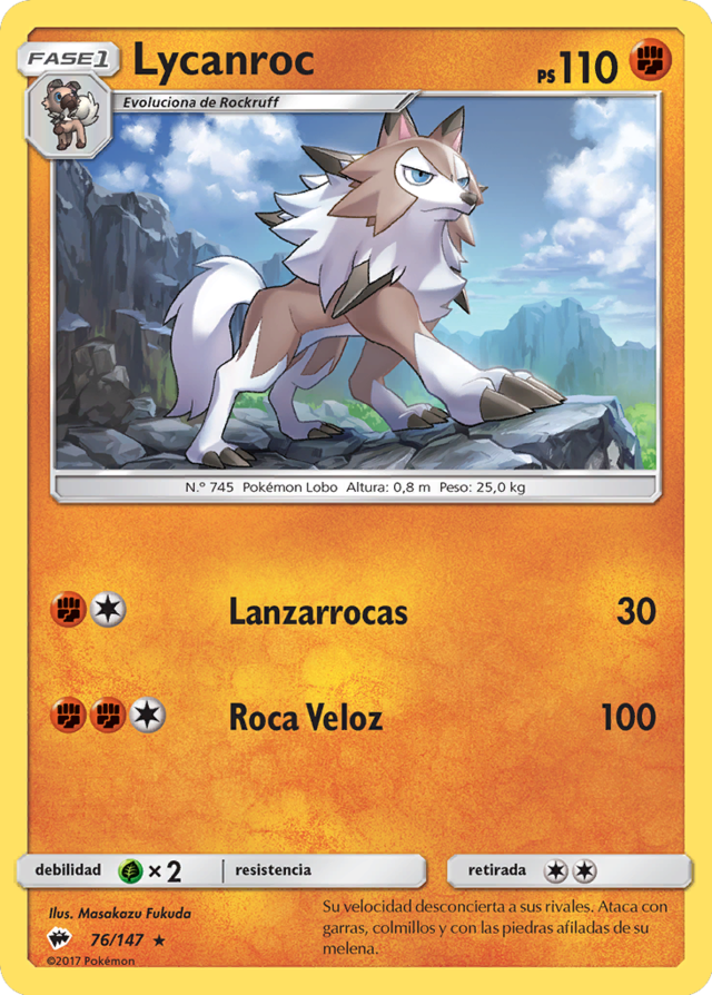Lycanroc (Sombras Ardientes 76 TCG) - WikiDex, la enciclopedia Pokémon