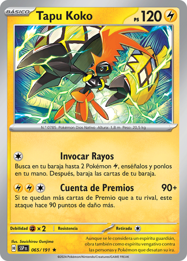 Tapu Koko (Chispas Fulgurantes TCG) - WikiDex, la enciclopedia Pokémon