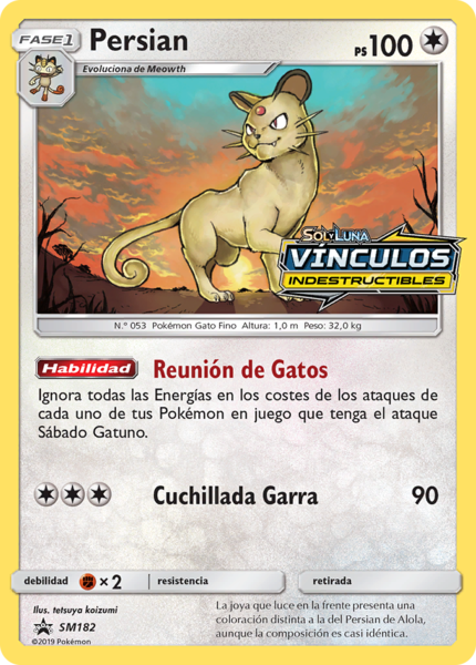 Persian (Vínculos Indestructibles TCG) - WikiDex, la enciclopedia Pokémon